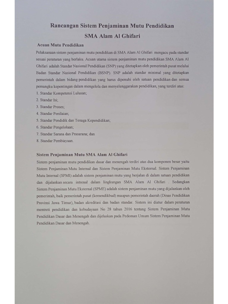 Dokumen Rancangan Penjamin Mutu | PDF