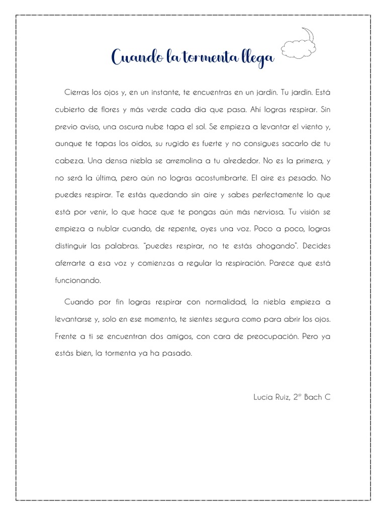 Cuando La Tormenta Llega | PDF | Artes del Lenguaje y Comunicación | Poesía