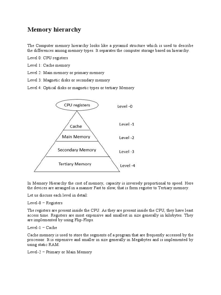 Memory Hierarchy | PDF | Computer Data Storage | Random Access Memory Memory Hierarchy | PDF | Computer Data Storage | Random Access Memory