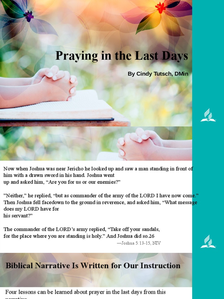 Praying in The Last Days: by Cindy Tutsch, Dmin | PDF | Joshua | Prayer