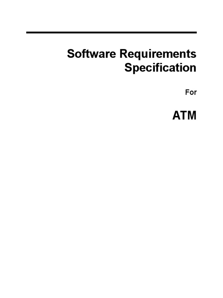 Software Requirements Specification | PDF | Automated Teller Machine | Personal Identification ...