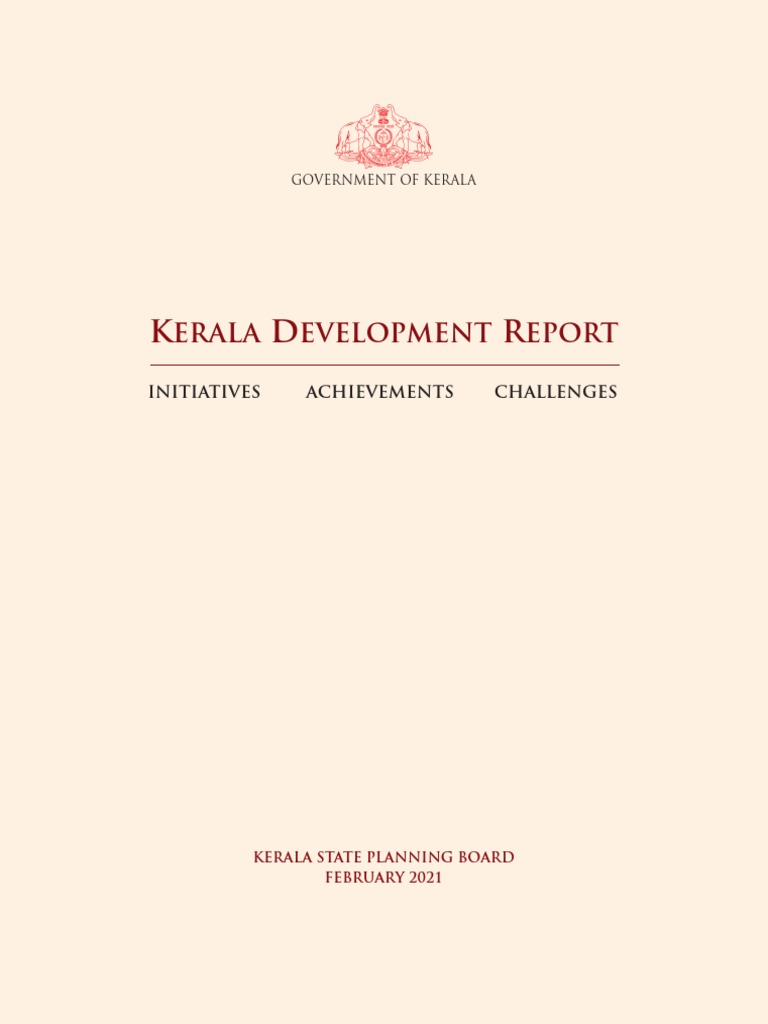 Kerala Development Report 2021: Assessing Progress, Identifying ...