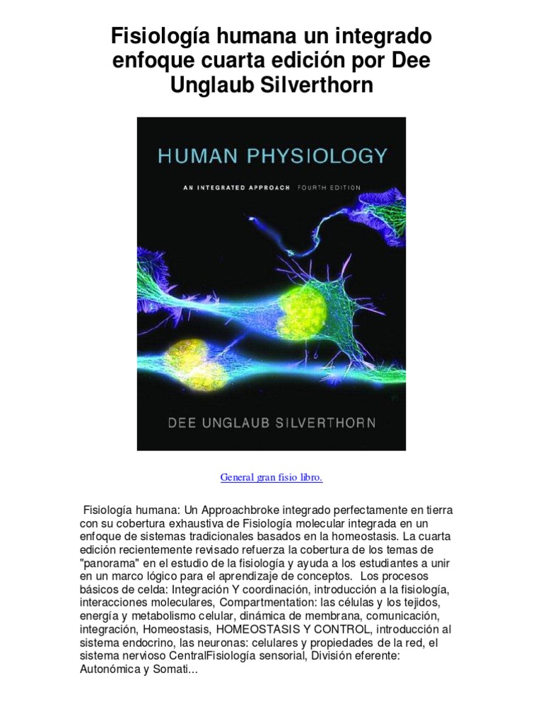 Fisiología Humana Un Integrado Enfoque Cuarta Edición Por Dee Unglaub ...