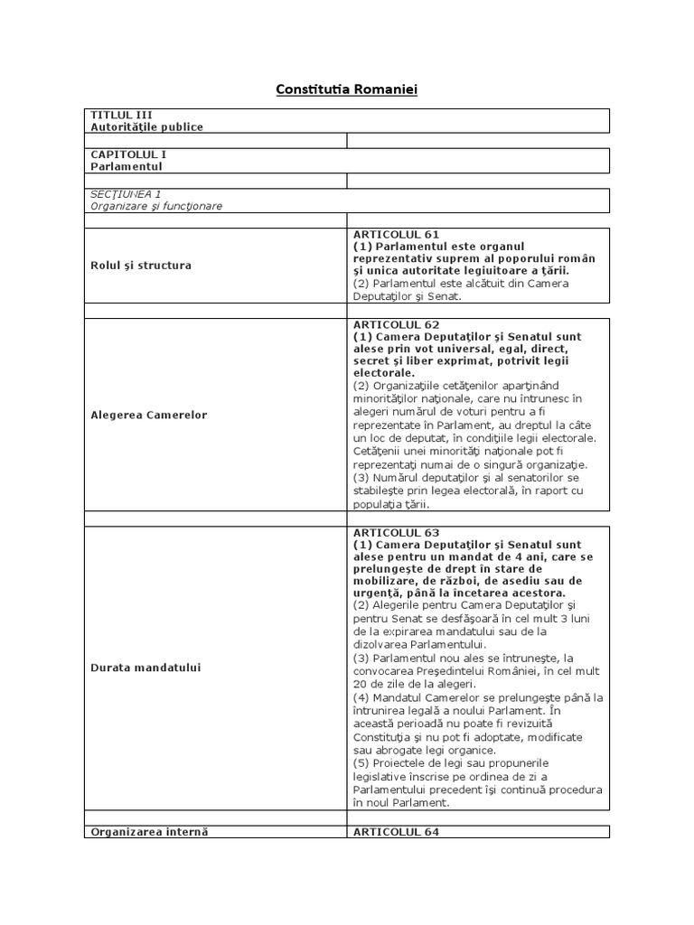 Constitutia Romaniei | PDF