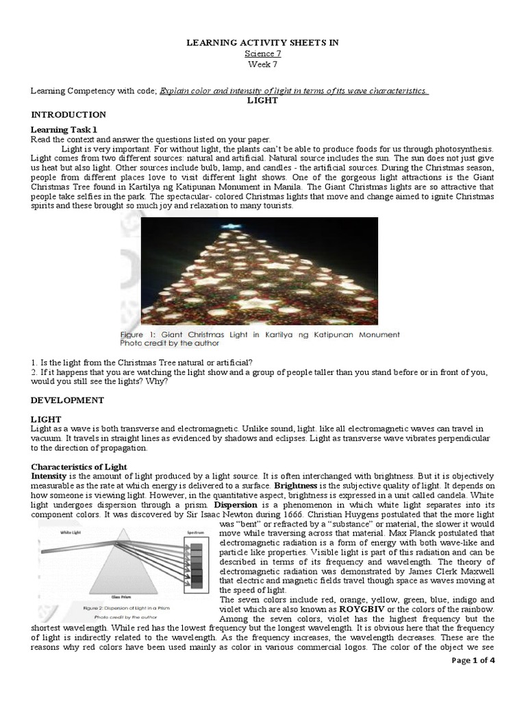 Science 7 Week 7 Week 8 | PDF | Light | Heat