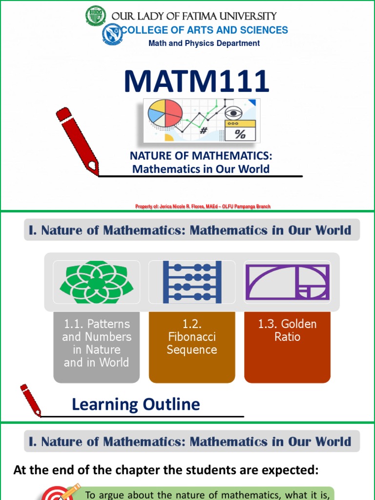 MATM111: Nature of Mathematics: Mathematics in Our World | PDF ...