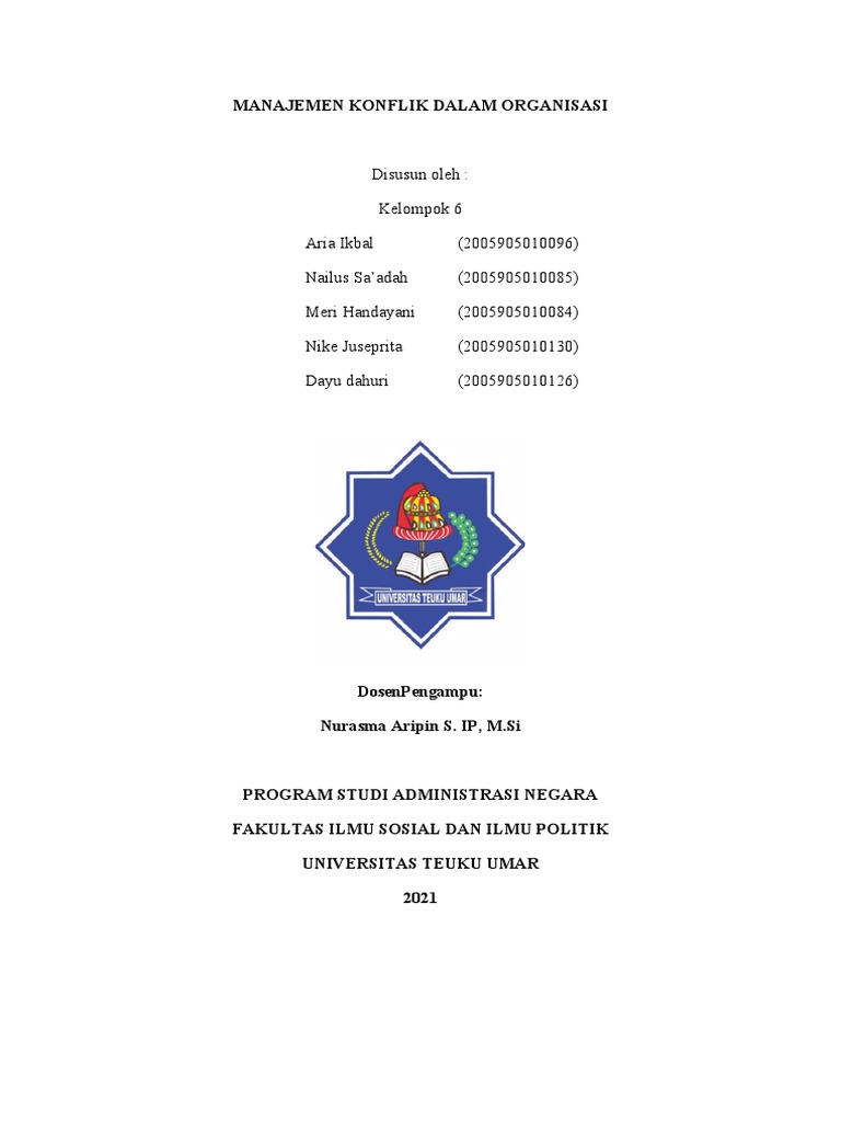 Manajemen Konflik Dalam Organisasi | PDF Manajemen Konflik Dalam Organisasi | PDF