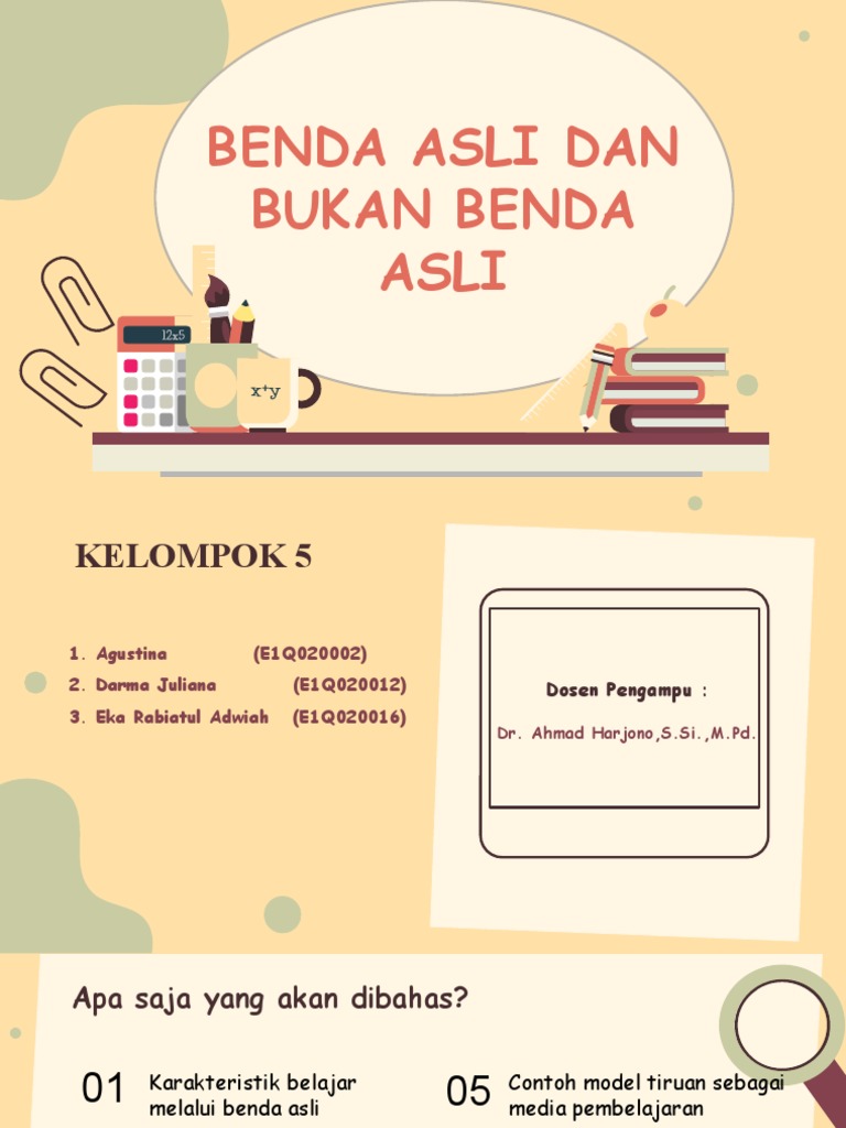 Kelompok 5 "Benda Asli Dan Bukan Benda Asli" | PDF | Karier & Perkembangan