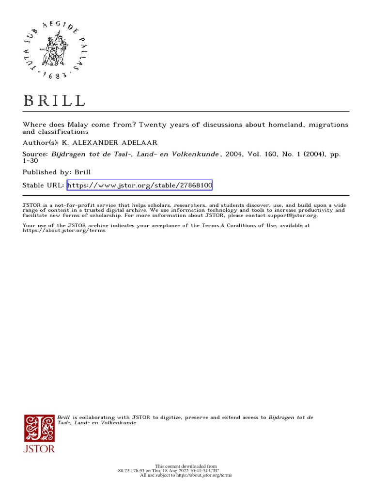 475 - Where Does Malay Come From? Twenty Years of Discussions About ...