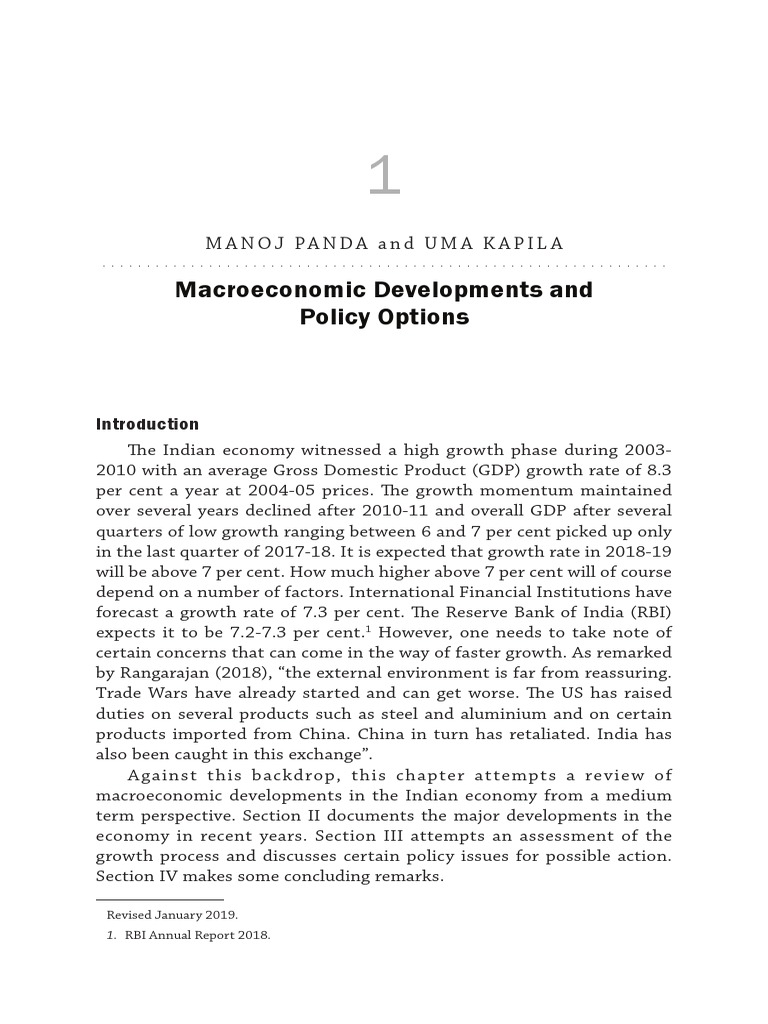 Manoj Panda (2019) Uma Kapila | PDF | Economic Growth | Fiscal Policy