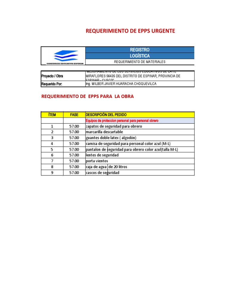 Requerimiento de Epps 18 | PDF