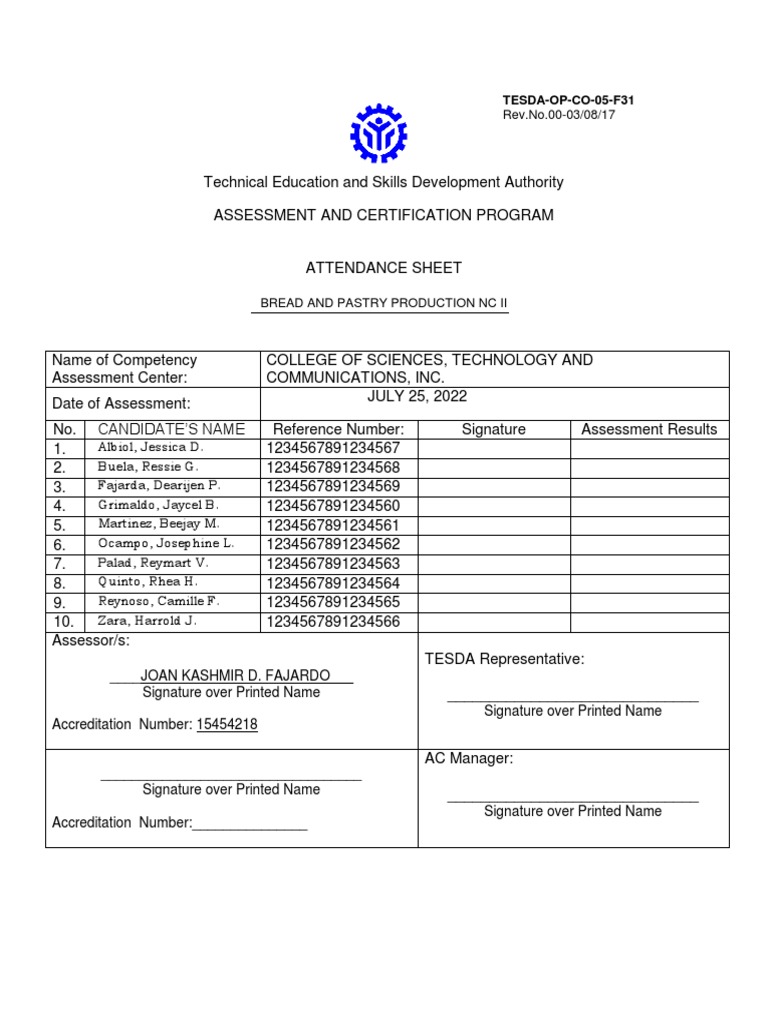- Attendance Sheet | PDF
