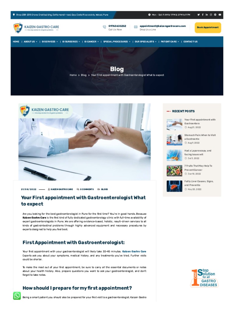 Your First appointment with Gastroenterologist What to expect- Kaizen ...