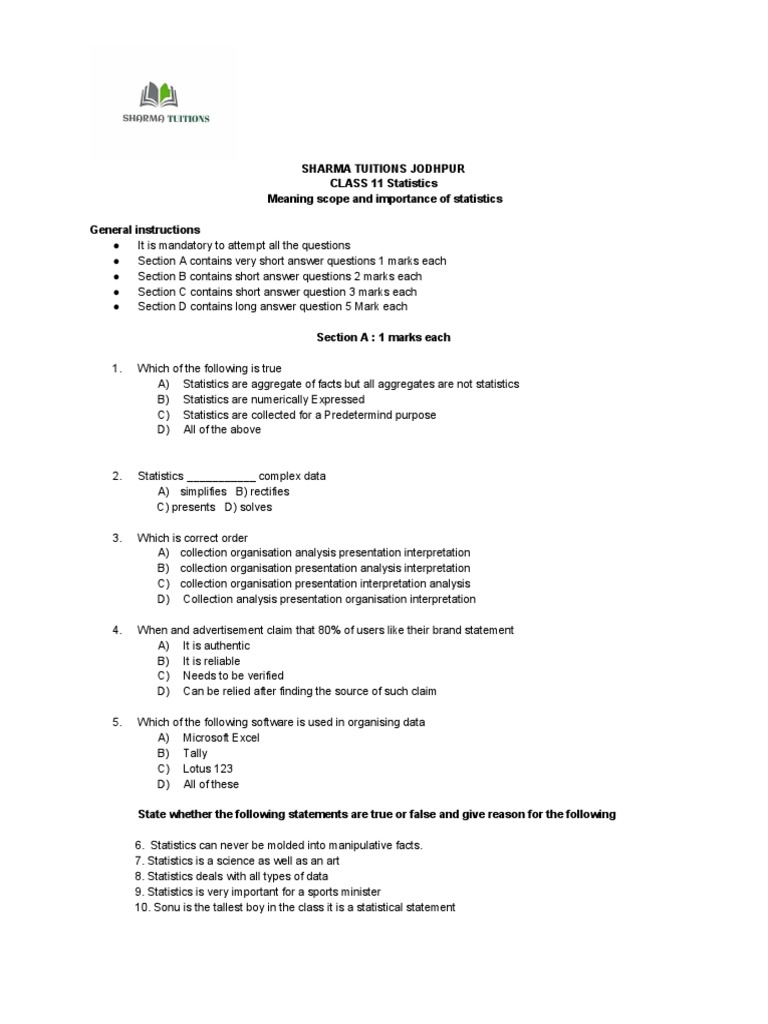 Understanding the Meaning, Scope, and Importance of Statistics in ...