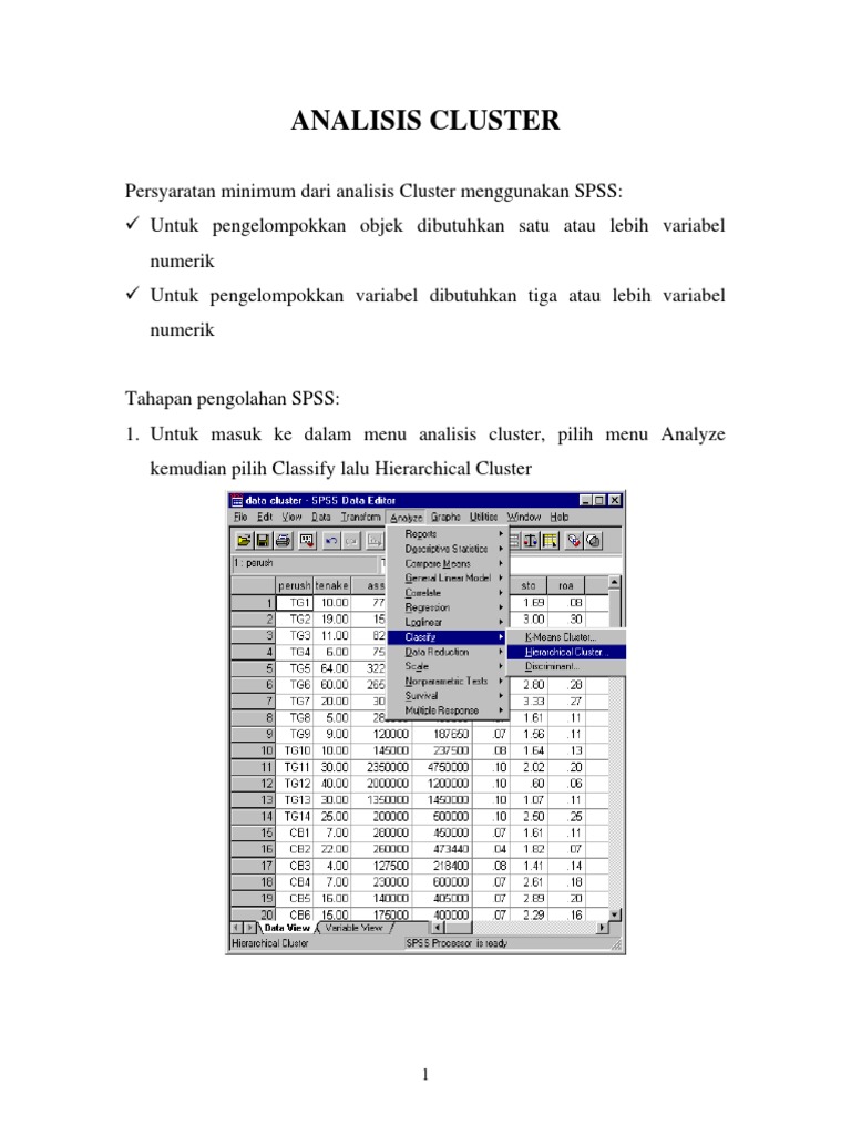 SPSS Analisis Cluster | PDF