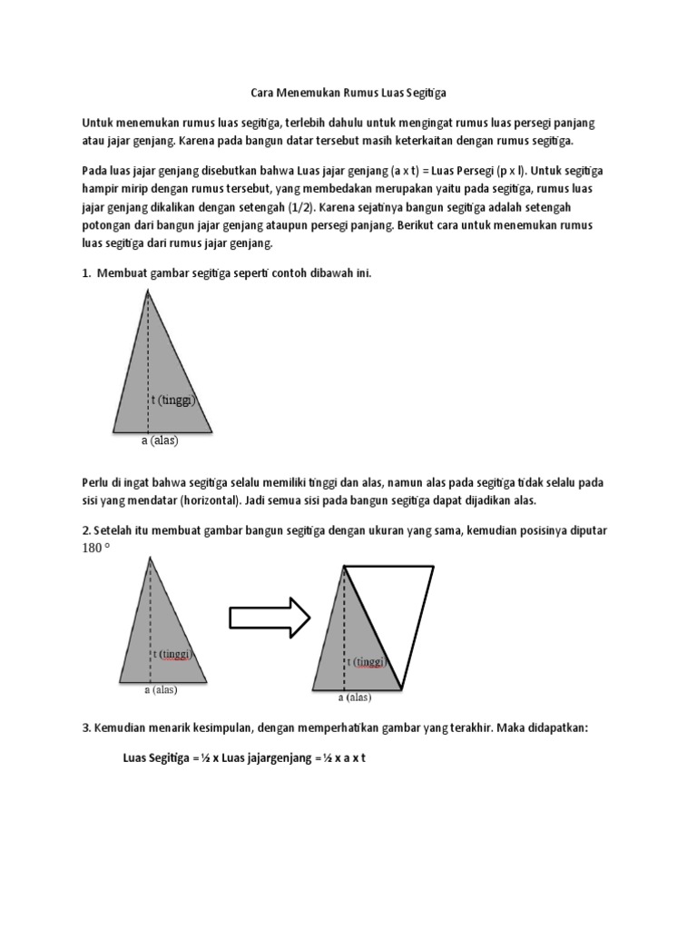 Cara Menemukan Rumus Luas Segitiga | PDF