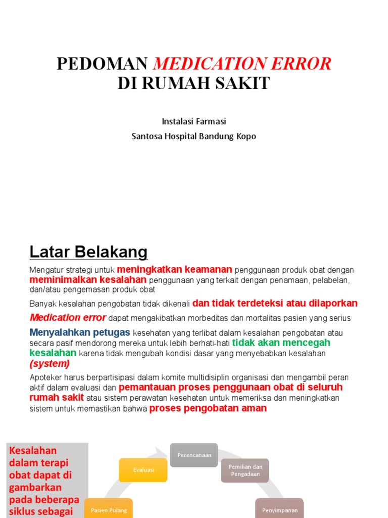 Pedoman Medication Error | PDF | Pengembangan Diri | Kesehatan Holistik