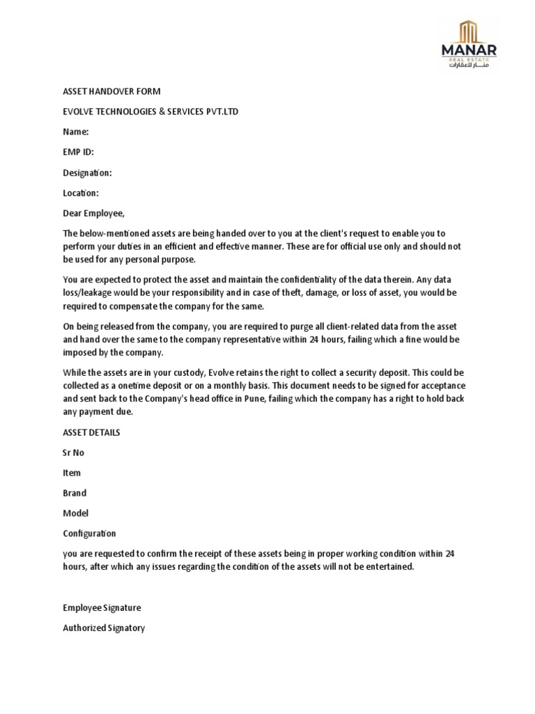 Handover Letter | PDF
