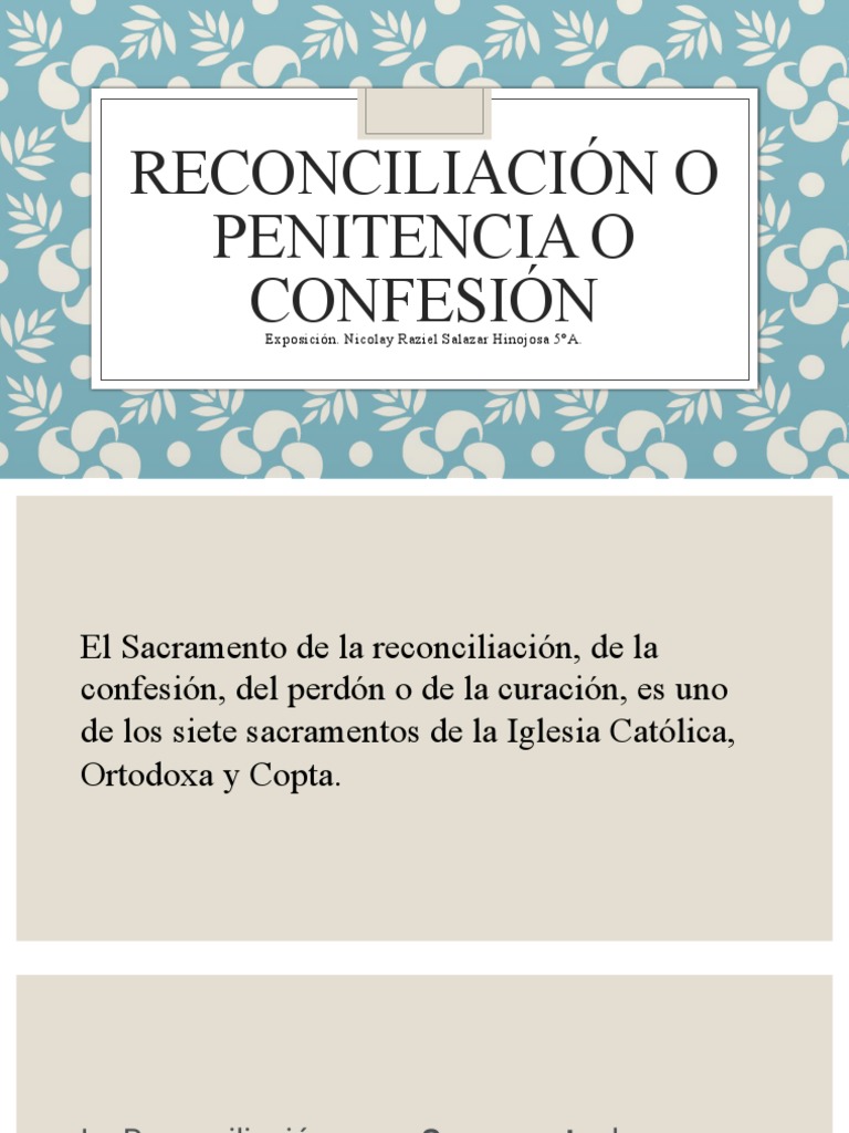 Reconciliación o Penitencia o Confesión. | PDF