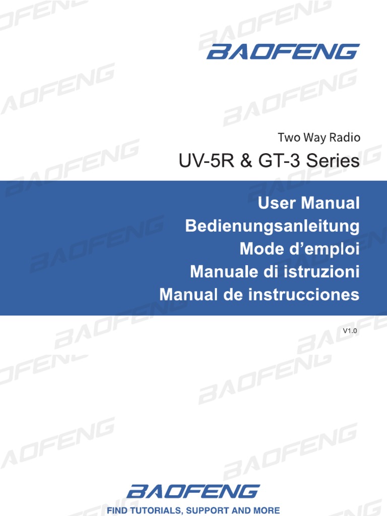 Baofeng UV-5R & GT-3 Series User Manual - Digital Version - 20201023 | PDF