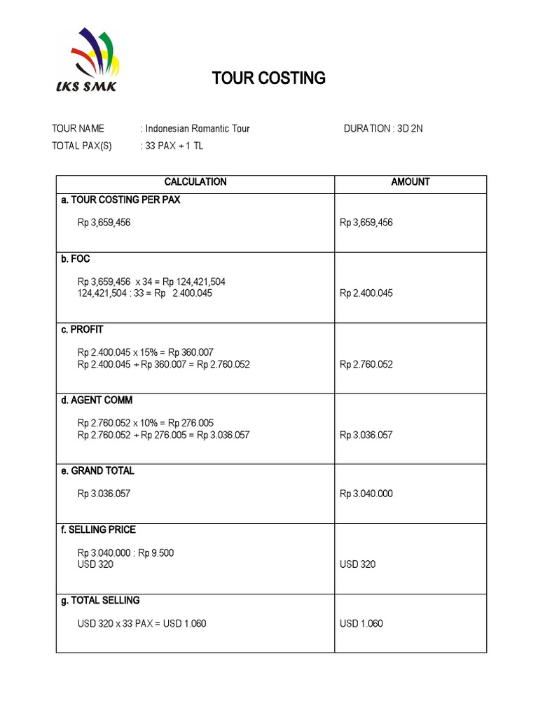 FN - Tour Costing | PDF