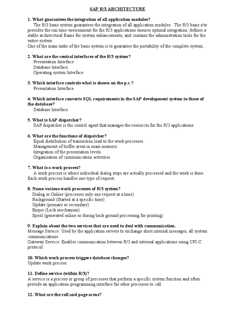 An In-Depth Look at the Architecture and Components of the SAP R/3 System | PDF | Subroutine ...
