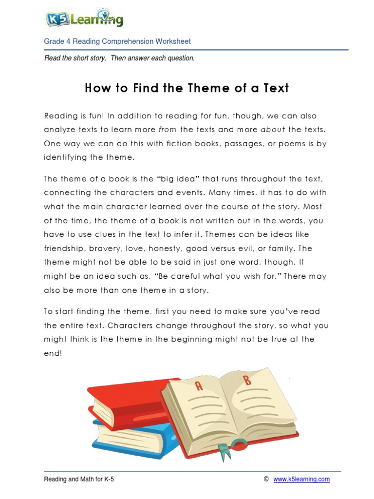 How To Find The Theme of A Text: Grade 4 Reading Comprehension ...