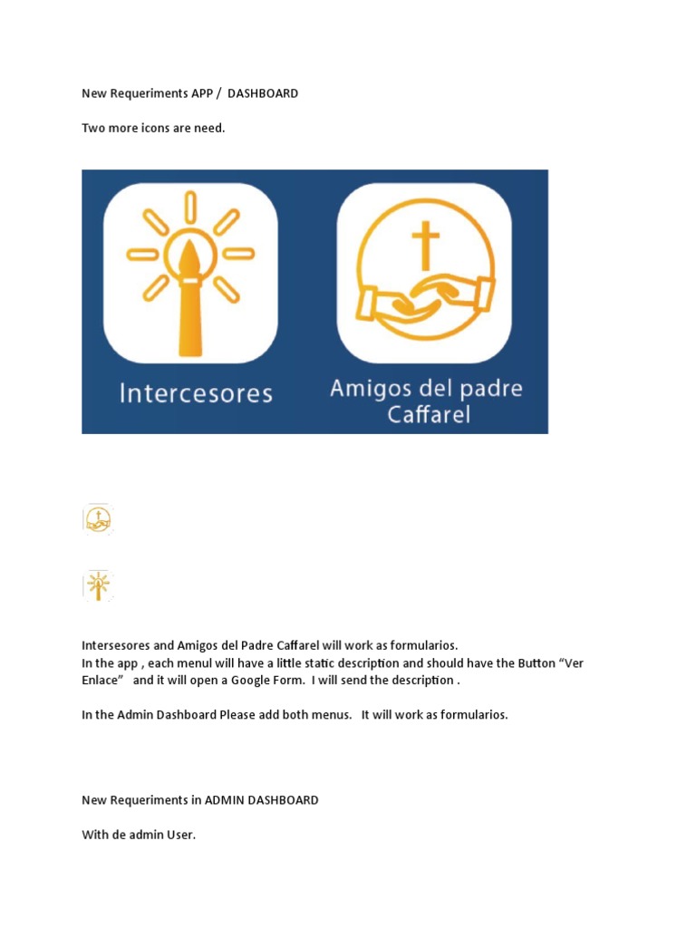 New Requeriments in ADMIN DASHBOARD | PDF | Application Software ...
