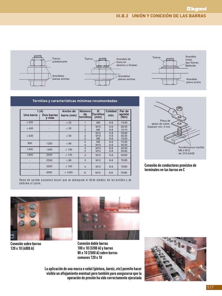 Torque y Conexiones de Barras de Cobre | PDF | Tornillo | Arandela ...