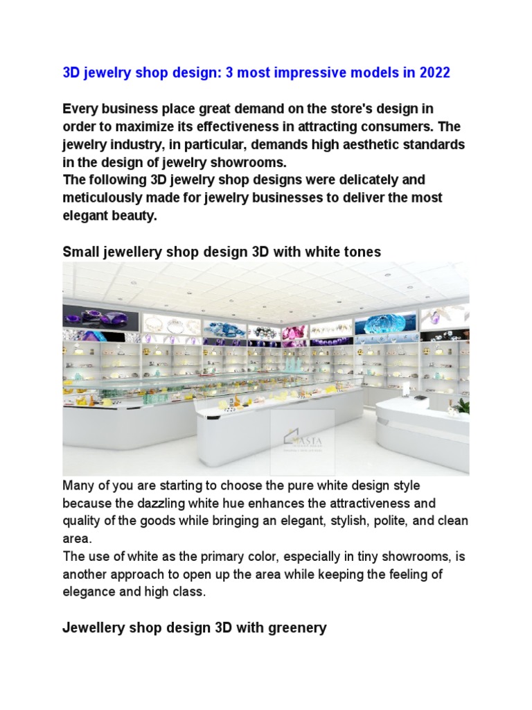3D Jewellery Shop Design Trends 2022 | PDF | Jewellery | Marketing