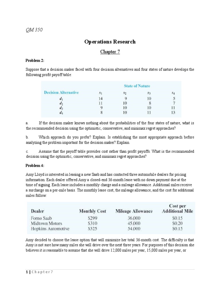 Operations Research: Problem 2 | PDF | Microeconomics | Mathematical ...