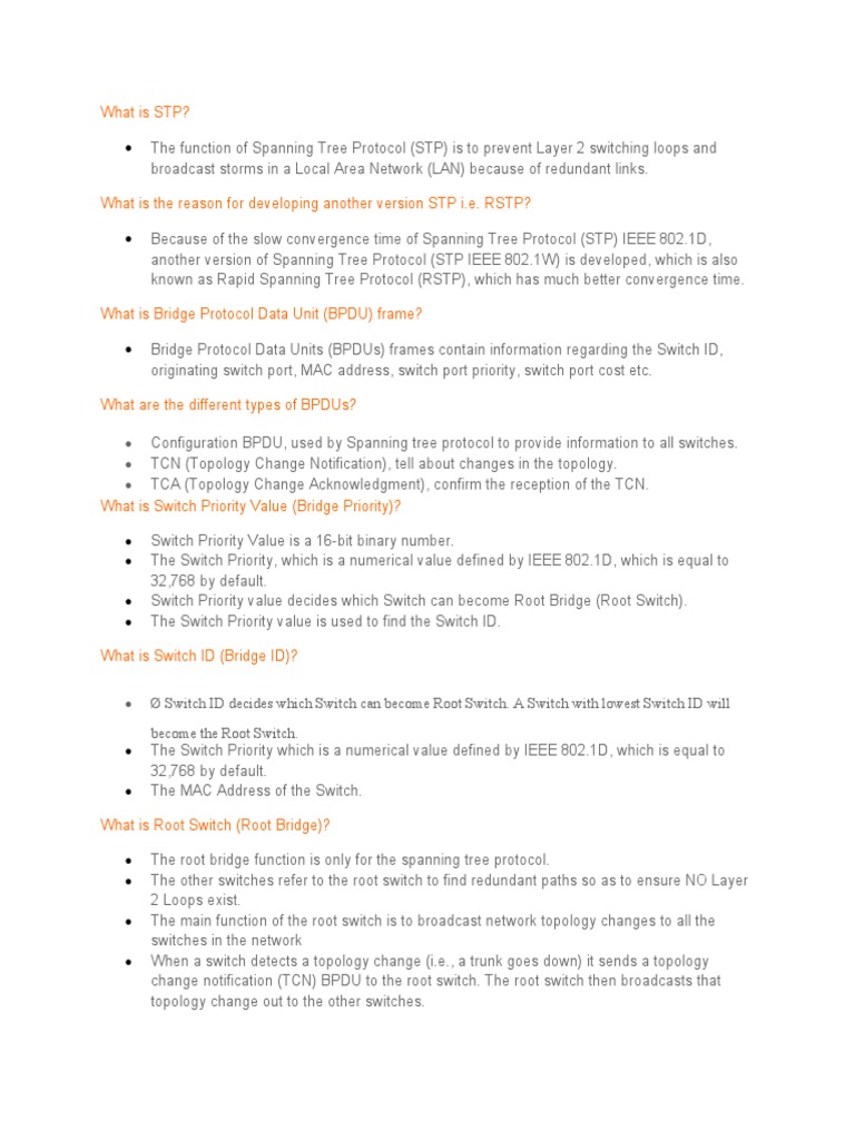 What Is Stp Pdf Network Switch Internet Architecture 