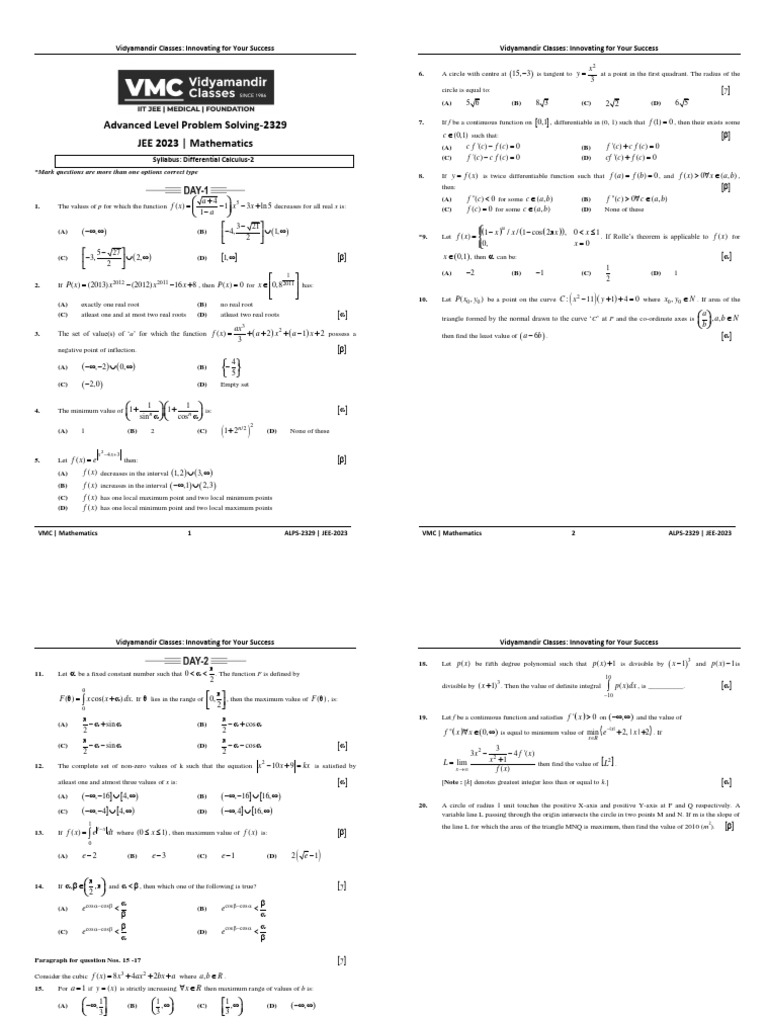 ALPS 2329 Maths Assignment Paper | PDF | Maxima And Minima | Geometry