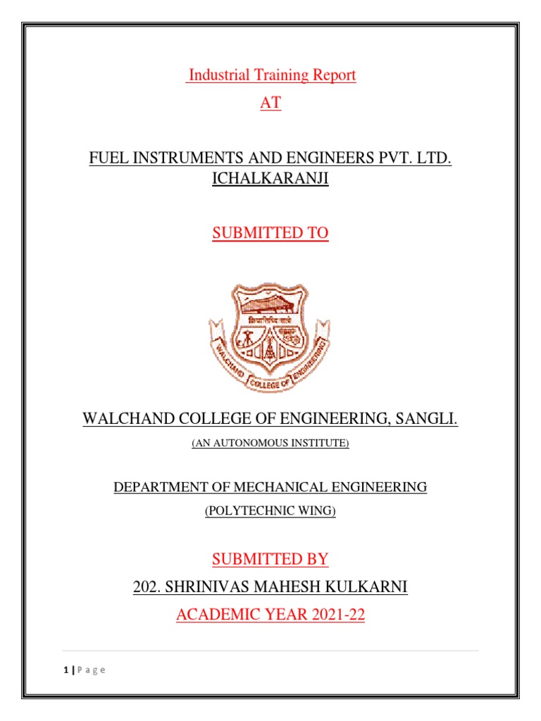 Industrial Training Report | Download Free PDF | Surface Roughness ...