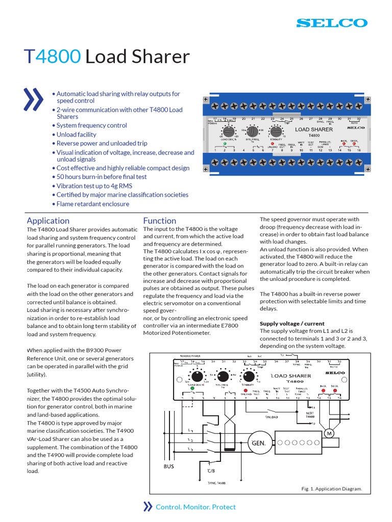 Load Sharer: Application Function | PDF | Electric Generator | Relay