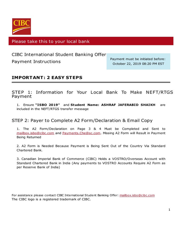 Instruction Sheet - GIC-19100468 | PDF | Banking | Financial Services