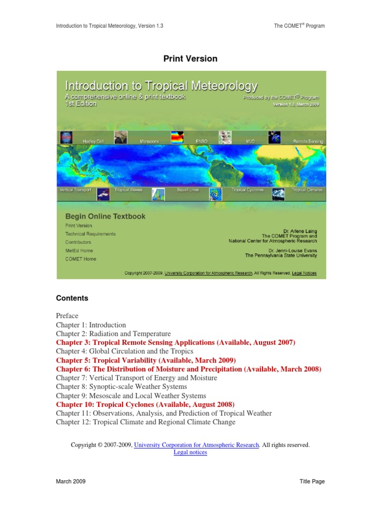 Print Version: Introduction To Tropical Meteorology, Version 1.3 The Comet Program | PDF ...