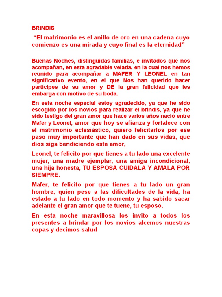 BRINDIS | PDF | Religión y espiritualidad