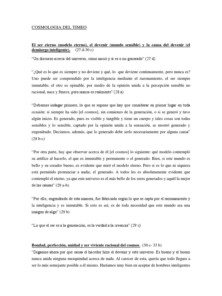 (6) Platón Timeo Fragmentos | PDF | Metafísica