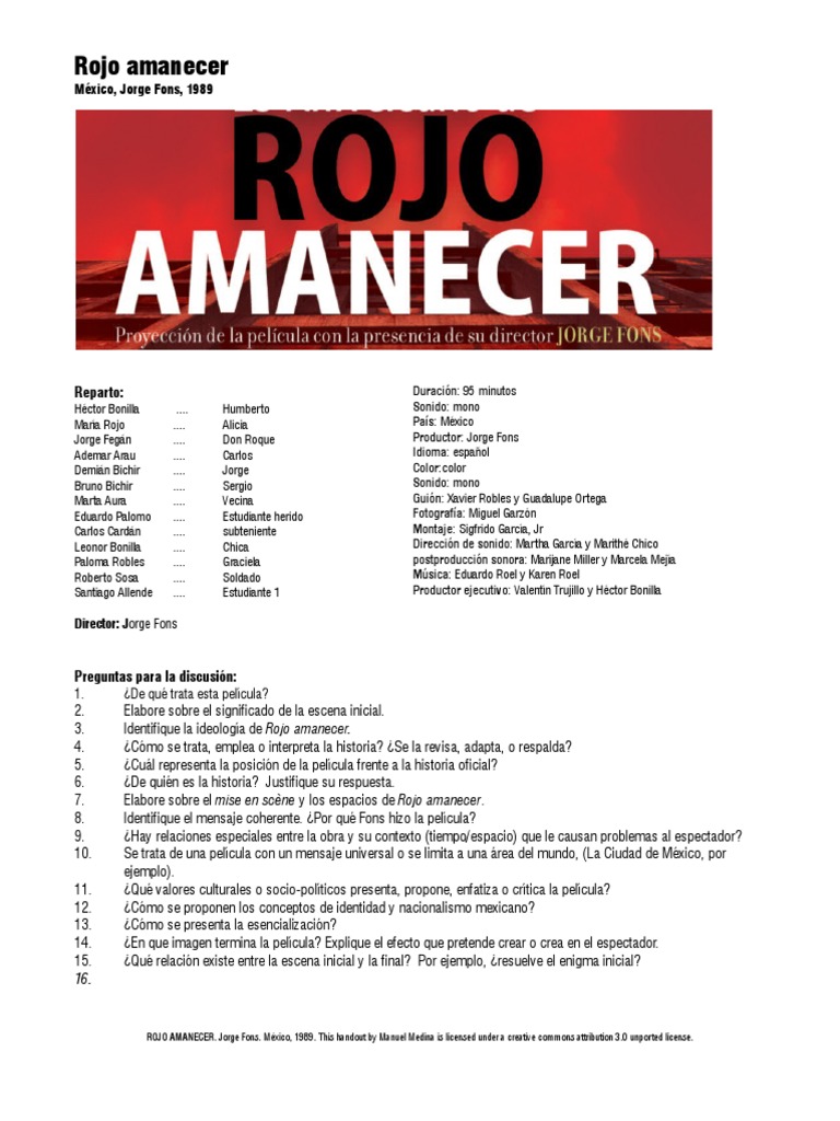 Rojo Amanecer Mexico Spanish | PDF