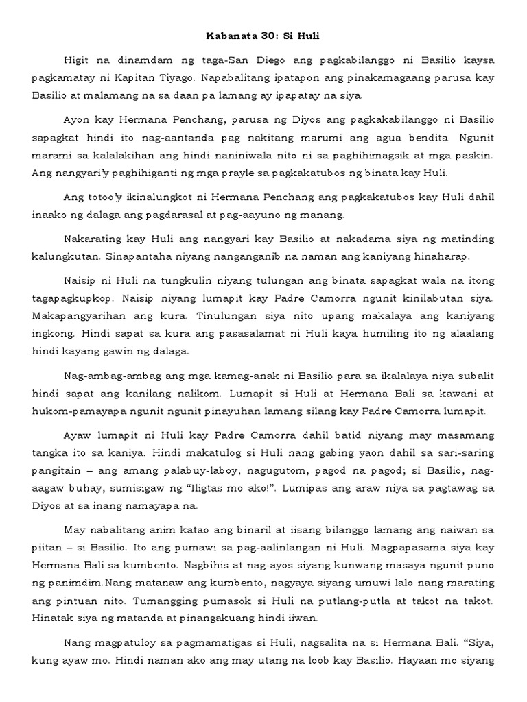 Kabanata 30 (Si Huli) | PDF