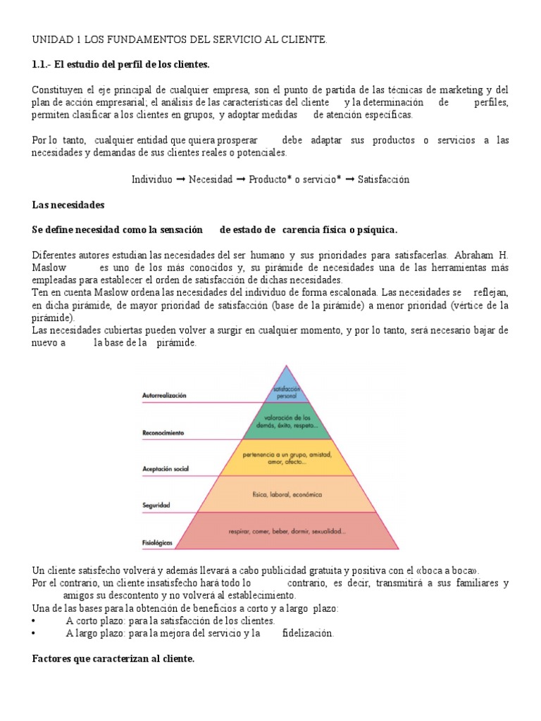 Unidad 1 Los Fundamentos Del Servicio Al Cliente | PDF | Calidad ...