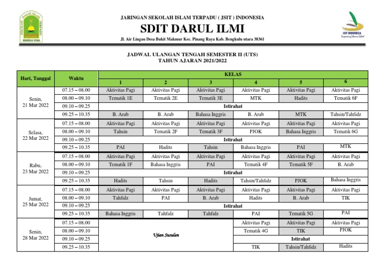 Jadwal UTS | PDF