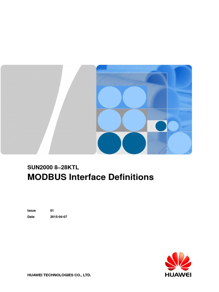Huawei Sun2000 245ktl28ktl Modbus Interface Definitions 20150715 JP | PDF | Computer Engineering ...