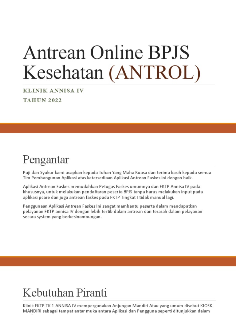 Antrean Online BPJS Kesehatan (ANTROL) | PDF