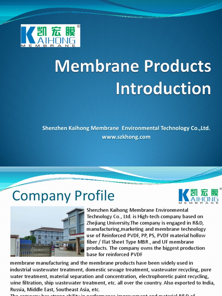 1_Membrane Products Introduction | PDF | Membrane | Sewage Treatment