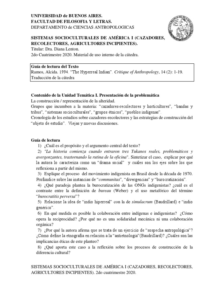 Guía Alcida Ramos | PDF | Antropología | Brasil