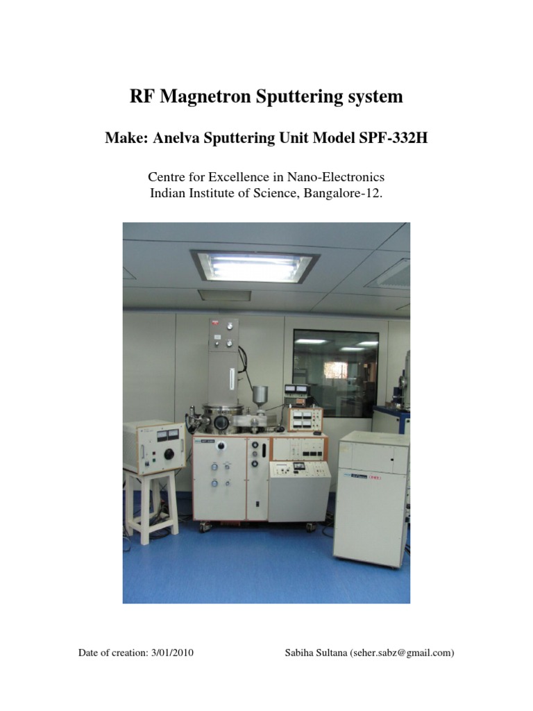 RF Sputtering Manual 2010 | PDF | Thin Film | Sputtering