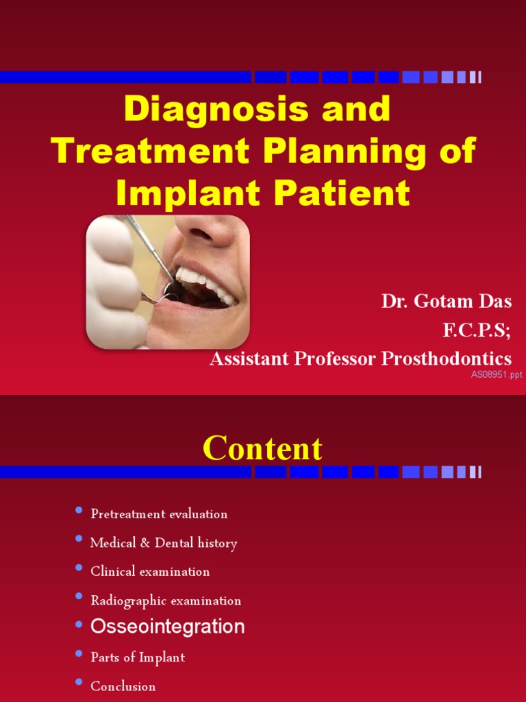 Diagnosis and Plan of Implant Patient | PDF | Dental Implant | Bone