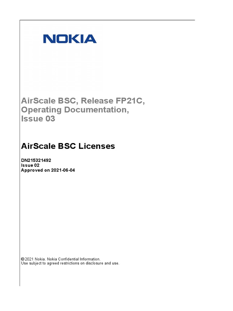 Airscale BSC, Release Fp21C, Operating Documentation, Issue 03 | Download Free PDF | General ...